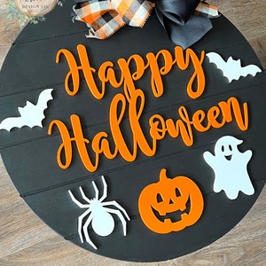 Halloween Door Sign, Happy Halloween Door Hanger, 3D Door Sign, Happy ...