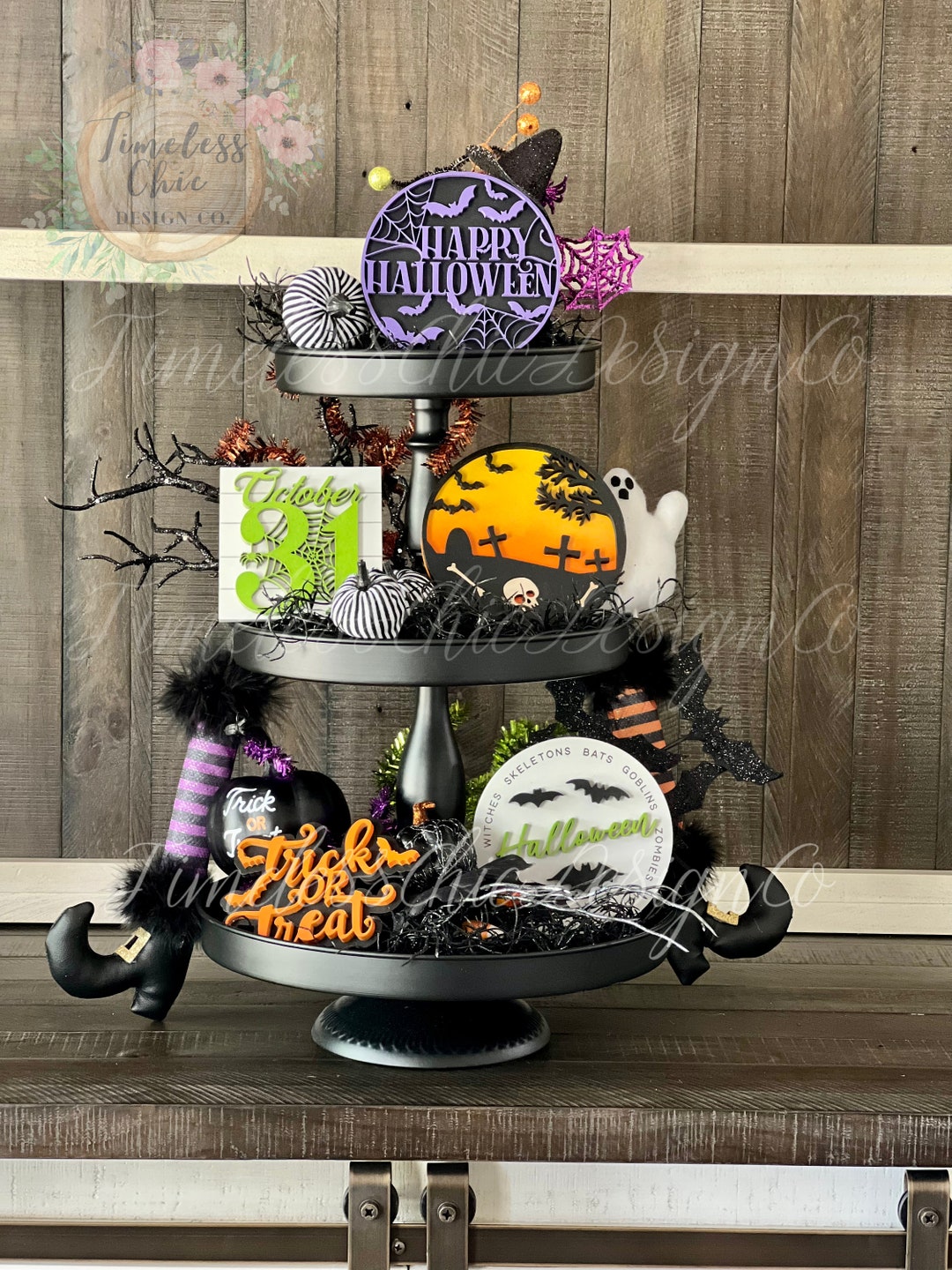 Halloween Tier Tray, Halloween Tiered Tray Signs, Decorations for ...