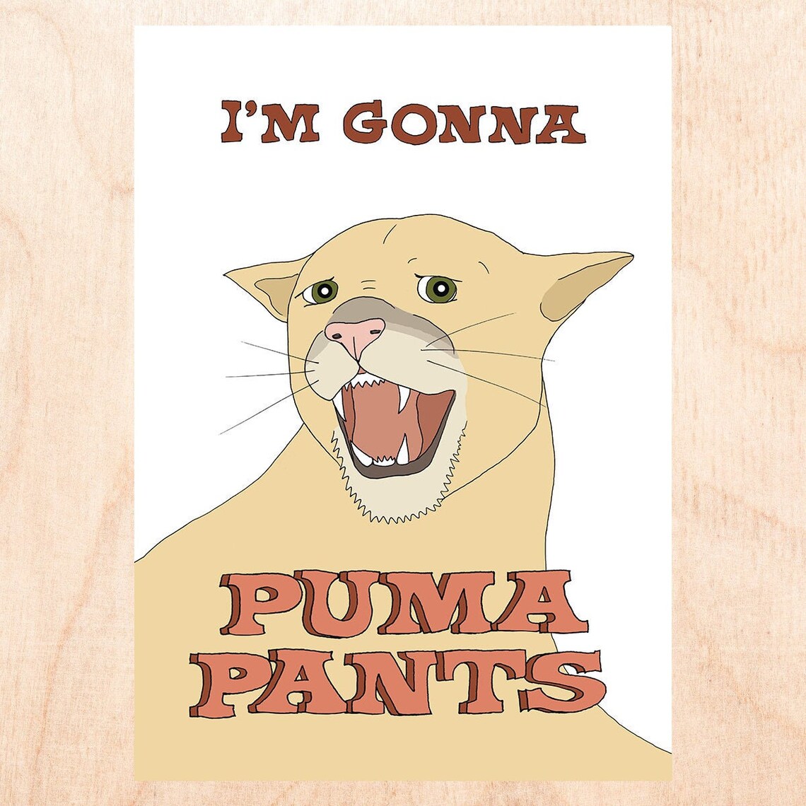 PUMA PANTS Congratulations Card Friendship Card Animal Humor Card - Etsy