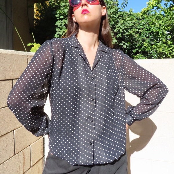 Sheer Polka Dot Top - Etsy