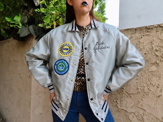 1980s Bomber Jacket UAW United Auto Workers Dick John… - Gem