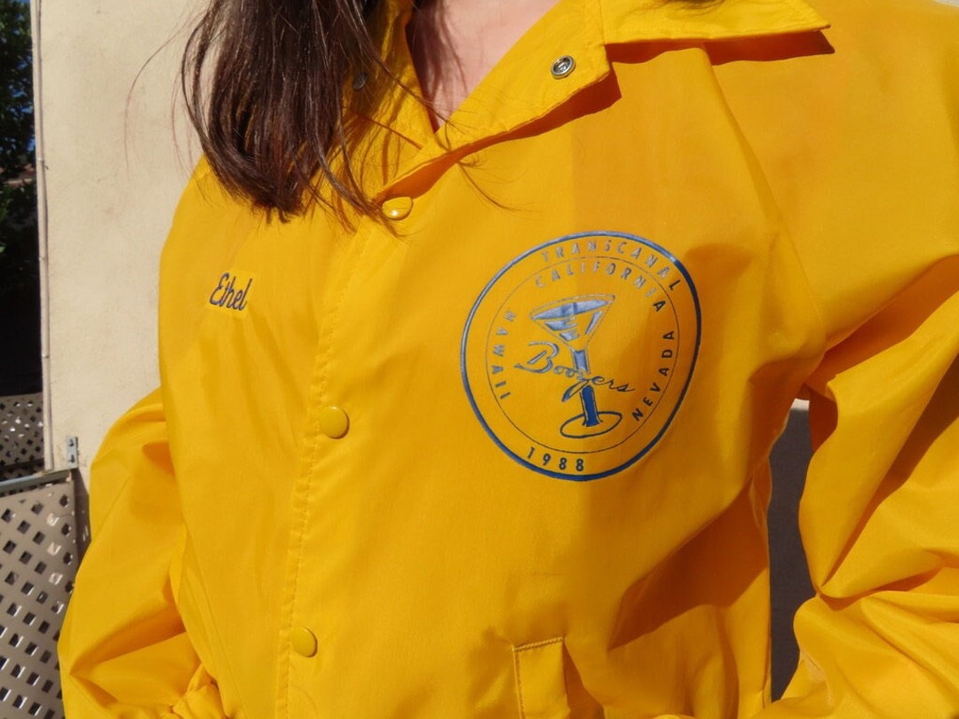 1980s Boozers Windbreaker Golden Yellow Martini Graphic Ethel Name ...