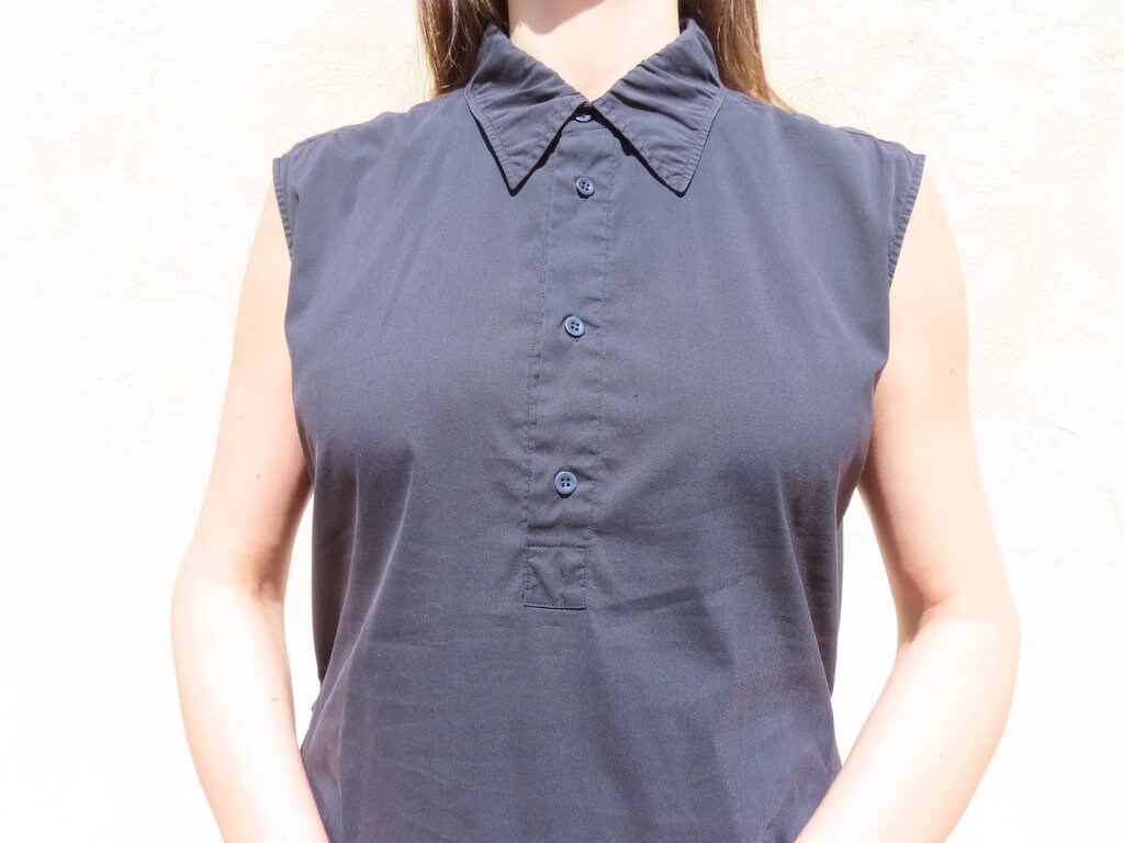 1990s Jil Sander Dress Minimalist Navy Blue Sleeveless 1990s Jil Sander Dress Minimalist Navy Blue Sleeveless