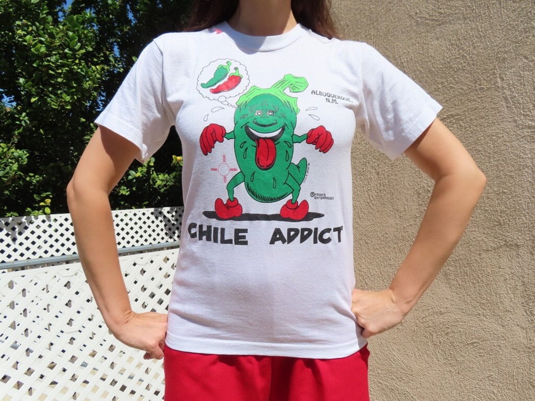 1980s Chile Addict T-shirt Albuquerque New Mexico Cartoon Pepper Chile ...