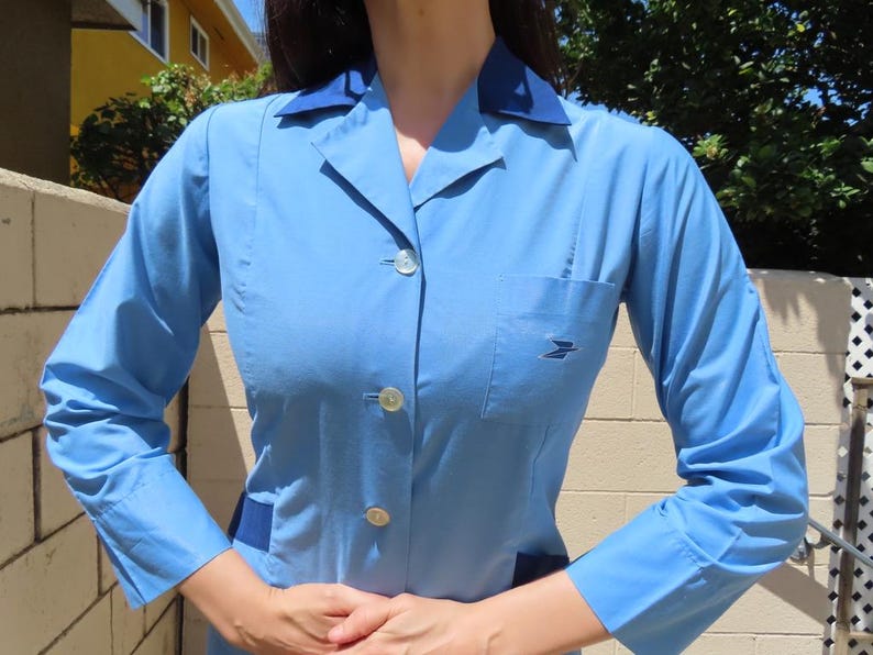 1970s French Postal Service Uniform Jacket La Poste Paris Vintage Blue ...