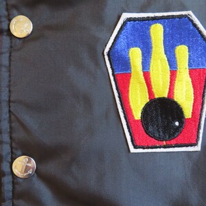 1960s Bowling Jacket Holiday Lanes Black Nylon Windbreaker Coat Unisex ...