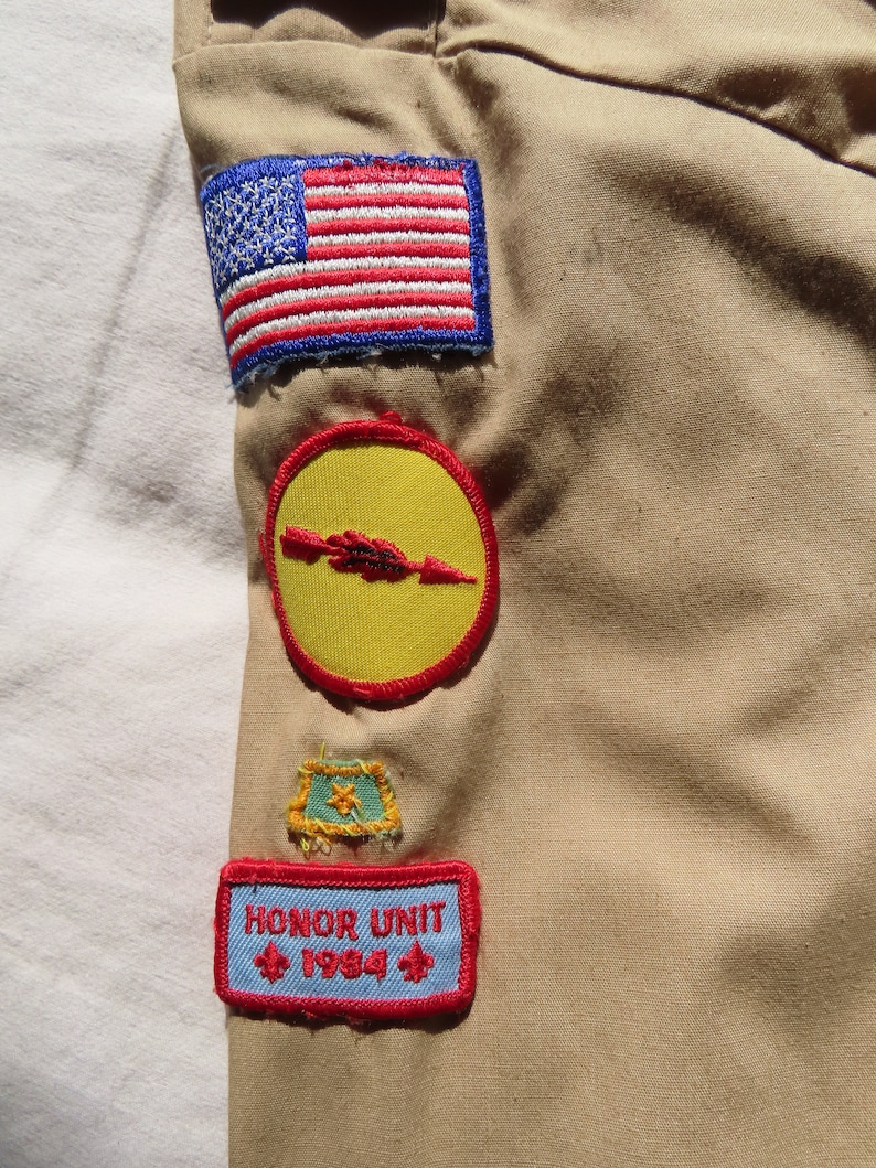 1980s Boy Scout Top Yosemite Lodge California Bear Arrow Flag Patch BSA ...