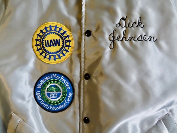 1980s Bomber Jacket UAW United Auto Workers Dick John… - Gem