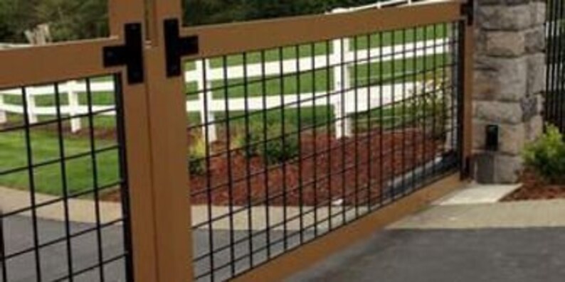 Aluminum Double Stockade Gate, 16' Wide, 5' High Each End. Powder Coat ...