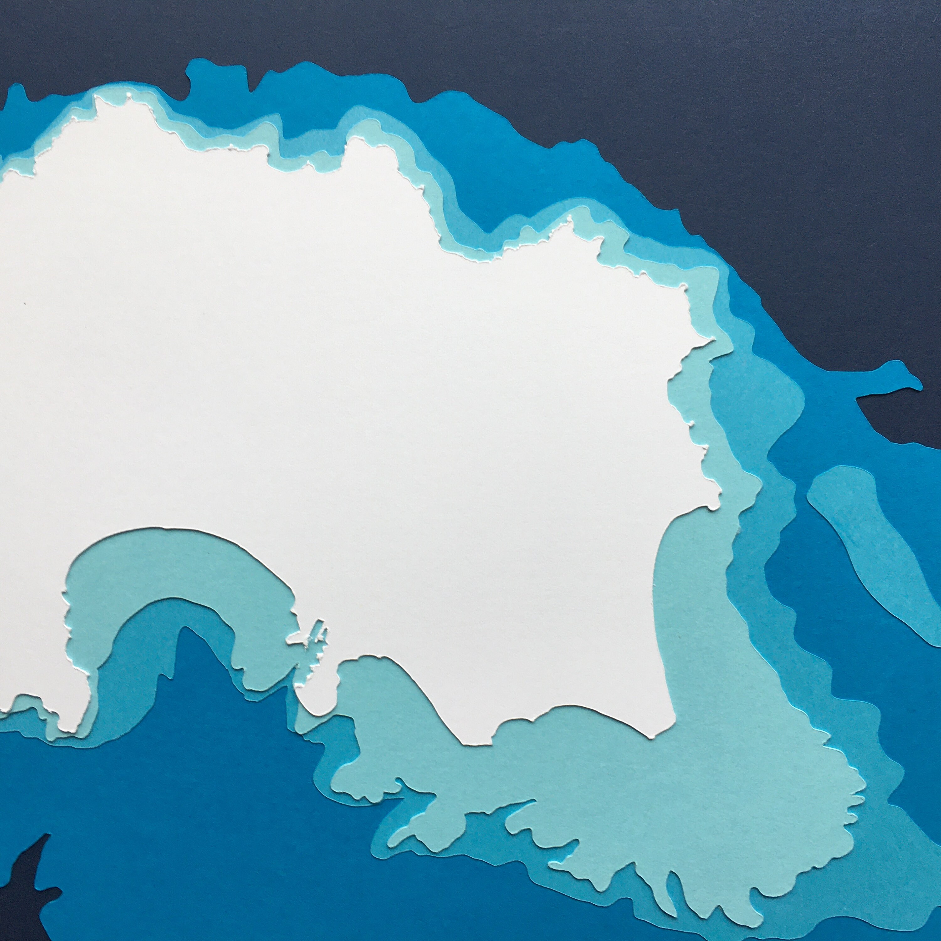 Jersey - Channel Islands - Cut Bathymetric Map - Unframed - Custom Made ...