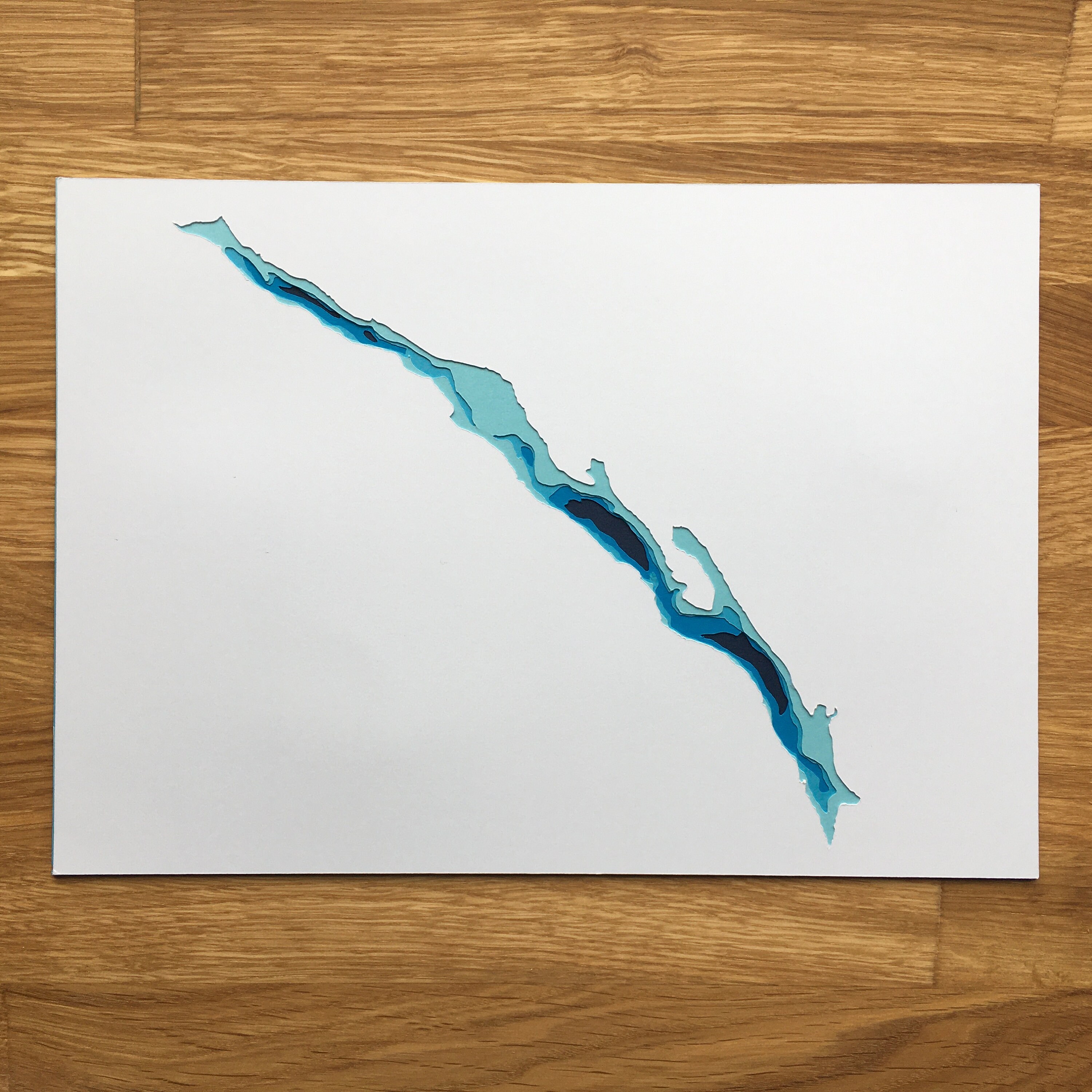 Loch Shin - Scotland - Cut Bathymetric Map - Unframed - Custom Made ...