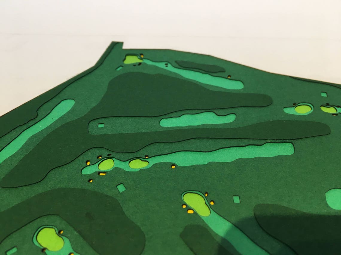 Custom Golf Course Map - Laser Cut - Unique - Your Golf Course ...