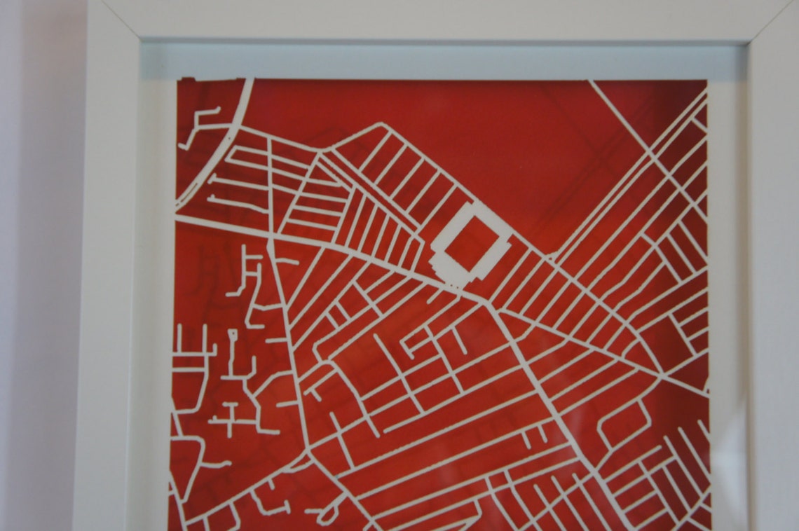Liverpool Anfield Laser Cut Map Shadow Frame White | Etsy