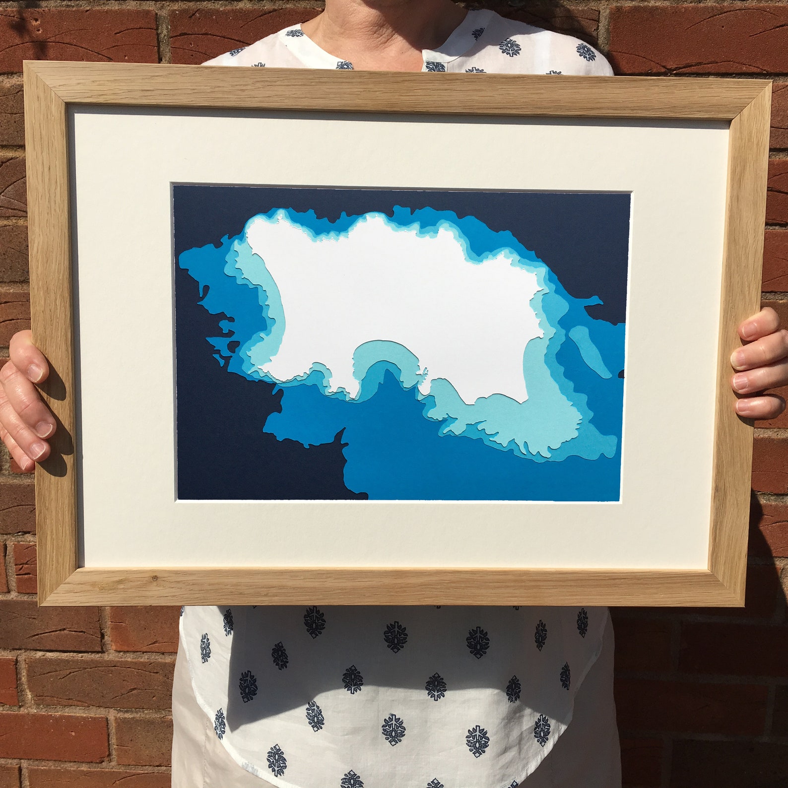 Jersey Channel Islands Cut Bathymetric Map Unframed | Etsy