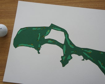 Custom Golf Course Map Laser Cut Unique Your Golf Course | Etsy