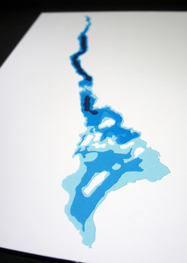 Loch Lomond - Scotland - Cut Bathymetric Map - Unframed - Custom Made ...