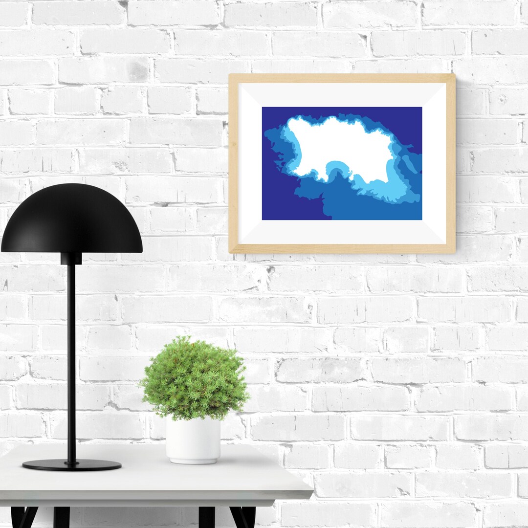 Jersey - Channel Islands - Cut Bathymetric Map - Unframed - Custom Made ...