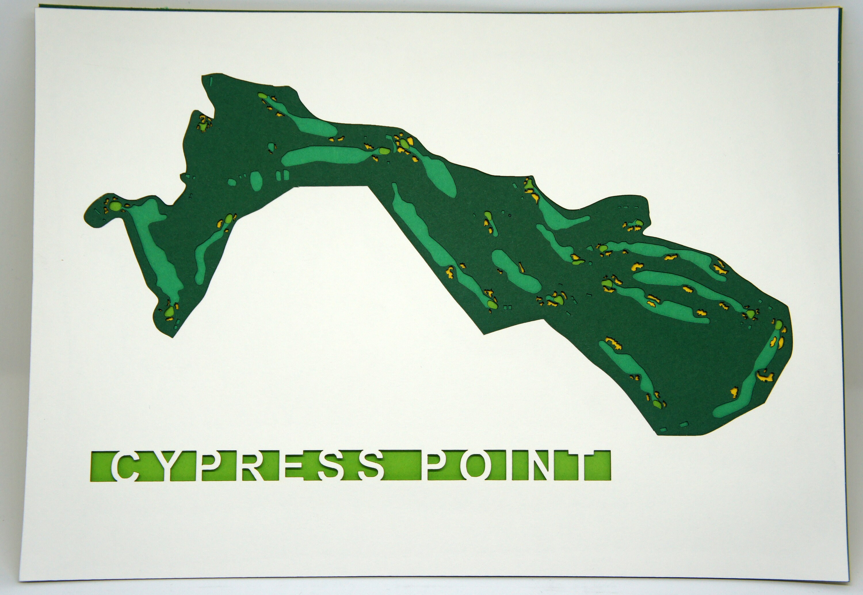 Cypress Point Golf Course laser cut map Unframed custom | Etsy