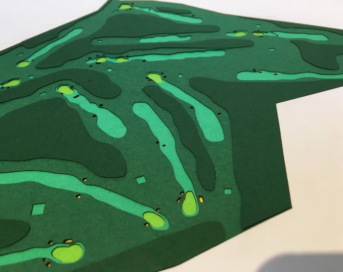 Custom Golf Course Map Laser Cut Unique Your Golf Course Bespoke Custom ...