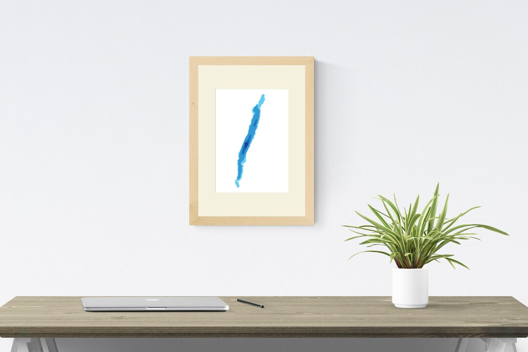 Coniston Water - Lake District - Cut Bathymetric Map - Unframed ...