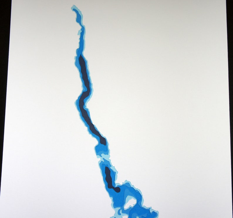 Loch Lomond - Scotland - Cut Bathymetric Map - Unframed - Custom Made ...