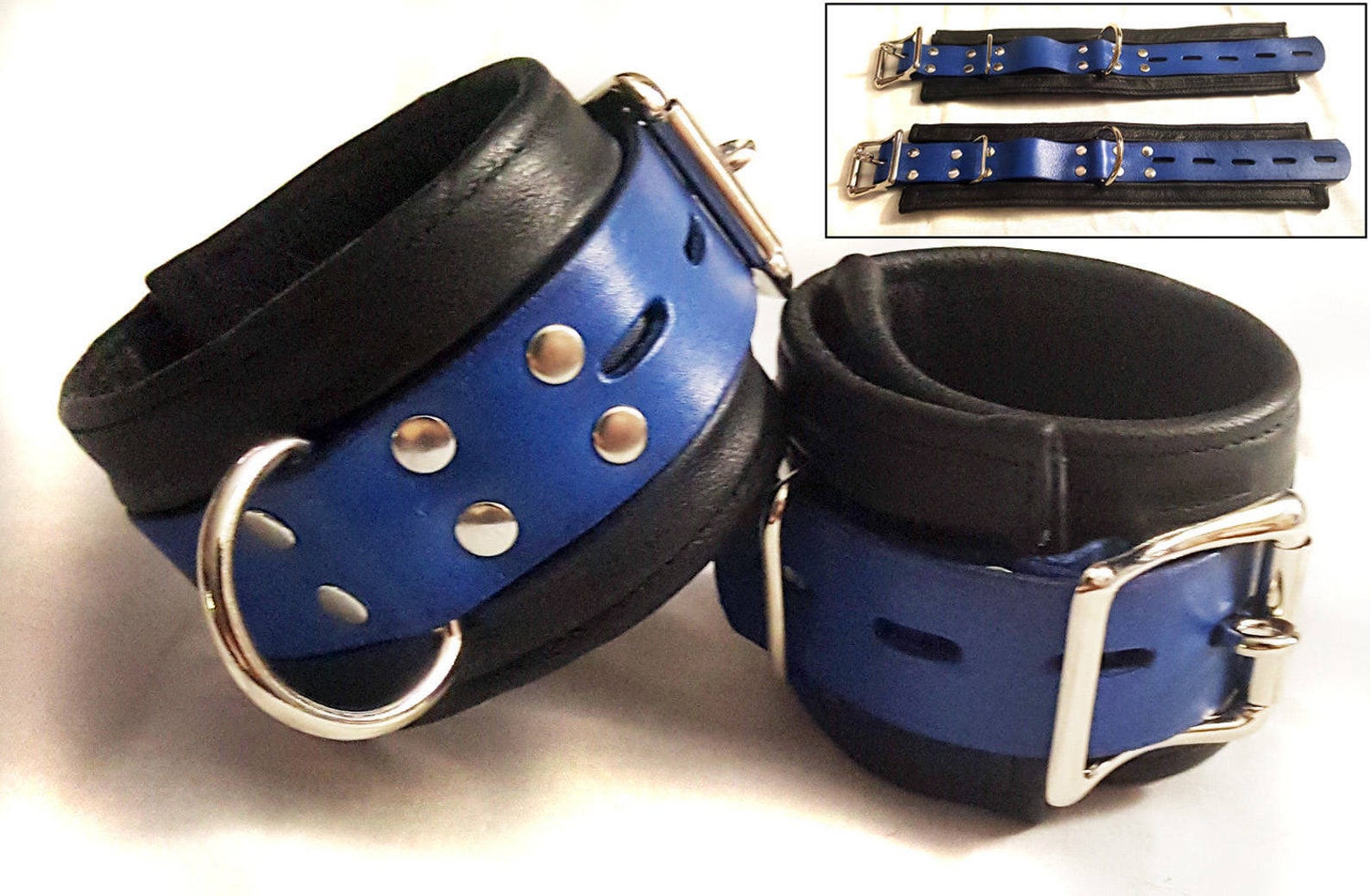 Leather Wrist, Ankle, & Thigh Cuff/restraint Sets - Leather Lined ...