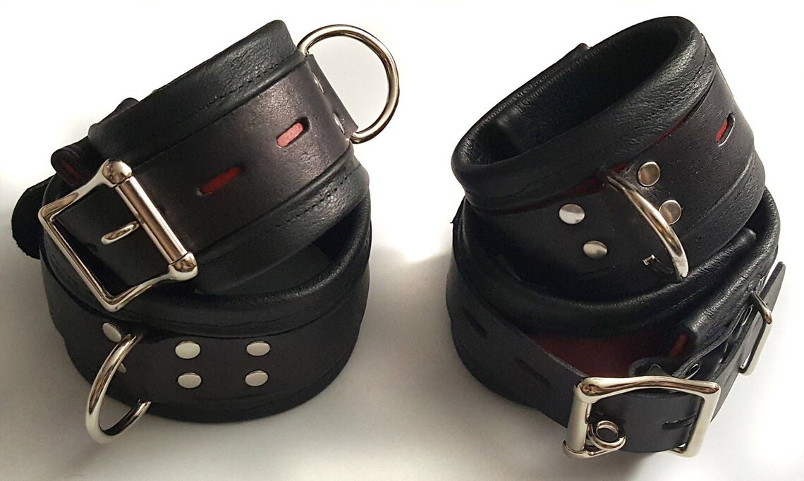 Leather Wrist Ankle & Thigh Cuff/Restraint Sets Leather | Etsy