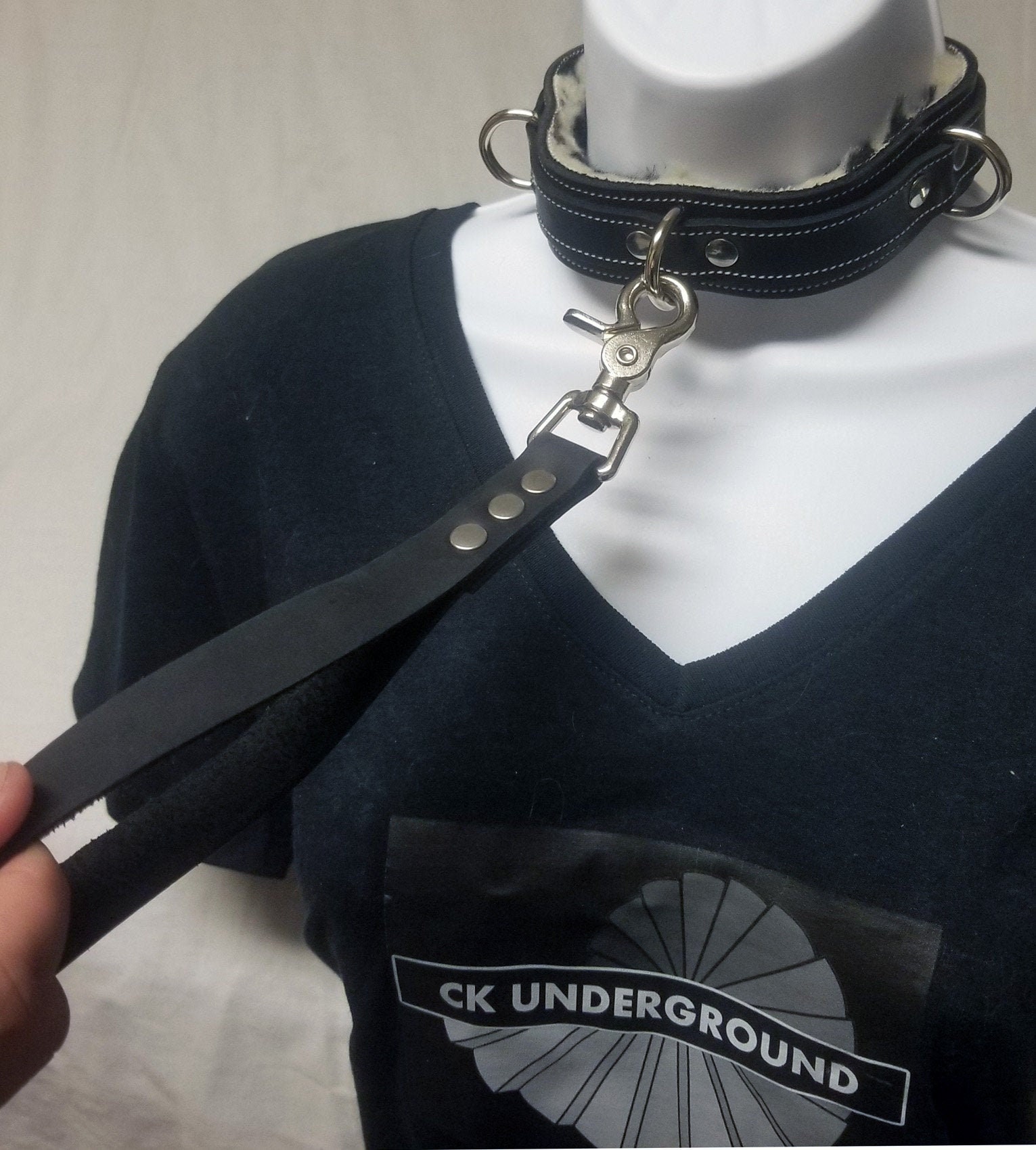 Black Leather Handle With Clip, Perfect for Leash Handles or Anything ...