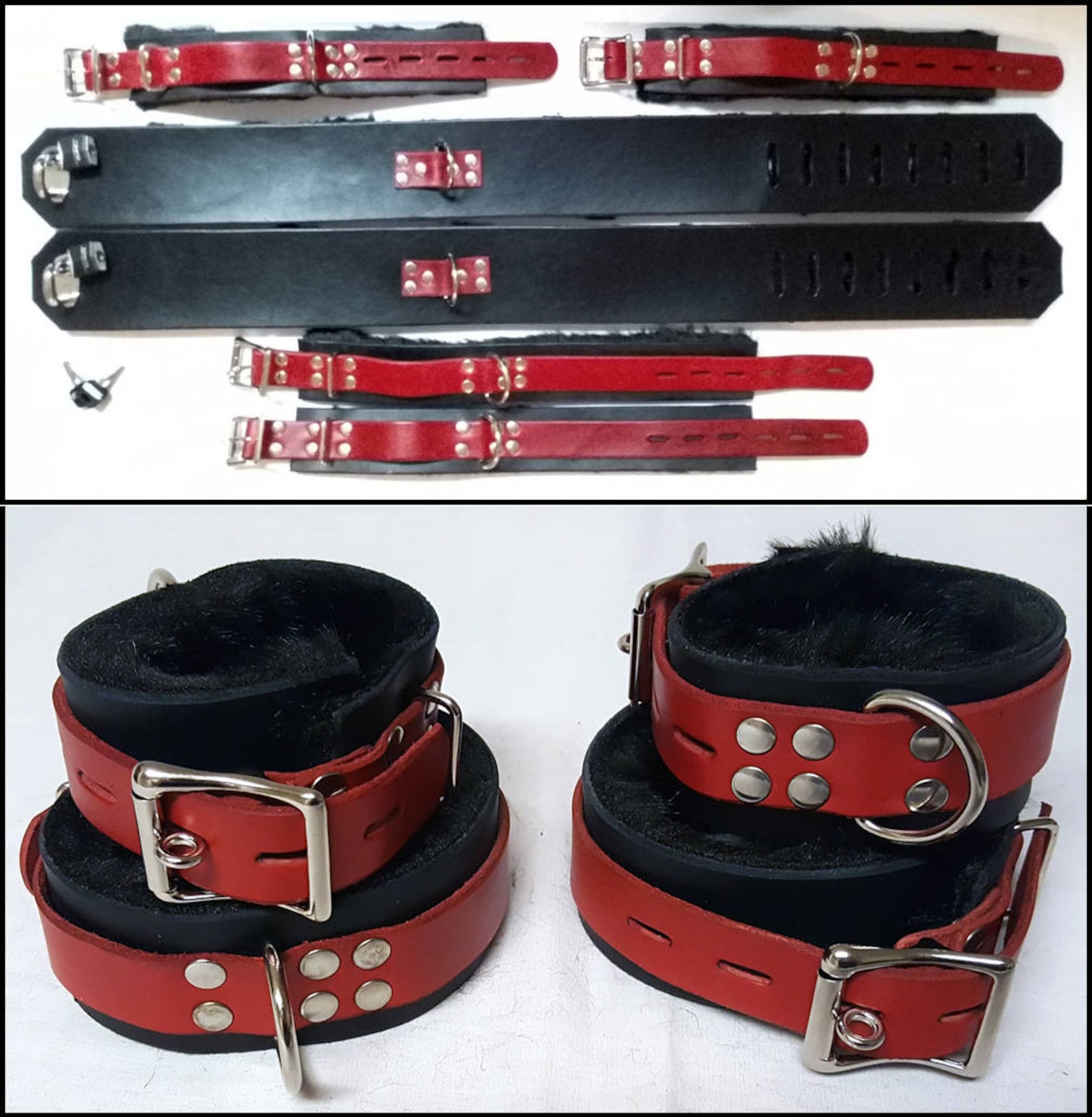 Leather Locking Wrist/ankle/upper Thigh Hasps, Cuffs/restraints, & Sets ...