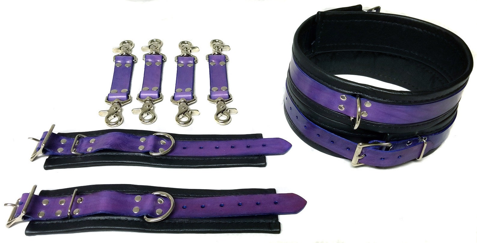 Leather Wrist Ankle & Thigh Cuff/restraint Sets Leather - Etsy