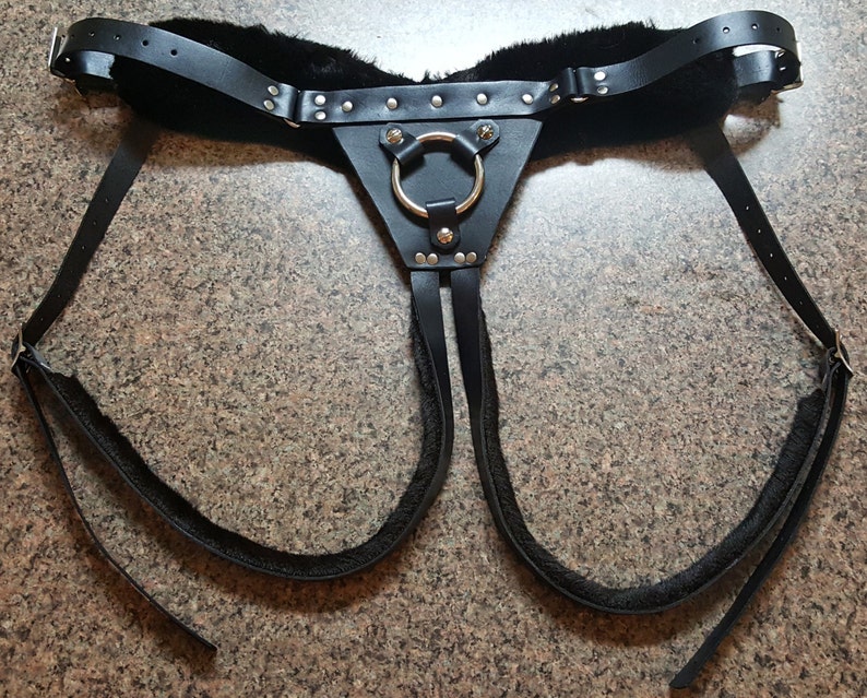 Leather Strap-on Harness W/ Interchangeable O-rings to Fit Almost All ...