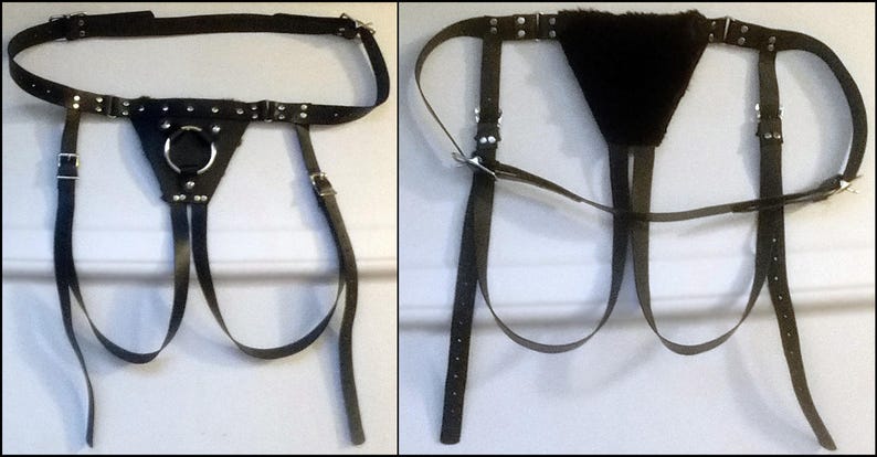 Leather Strap-on Harness W/ Interchangeable O-rings to Fit Almost All ...