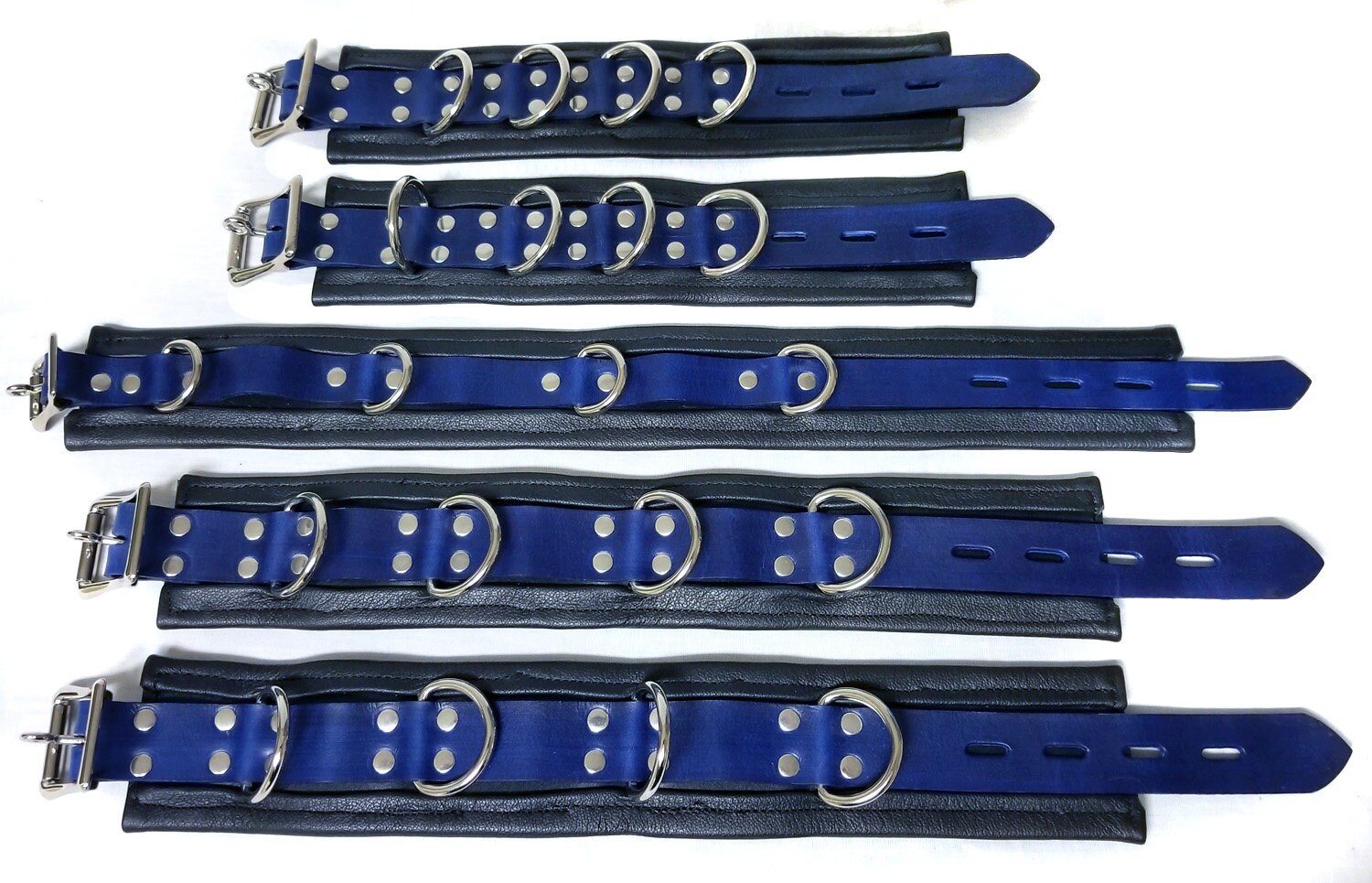 Locking Leather Restraint Cuff Set - Choose Accent Color Leather ...