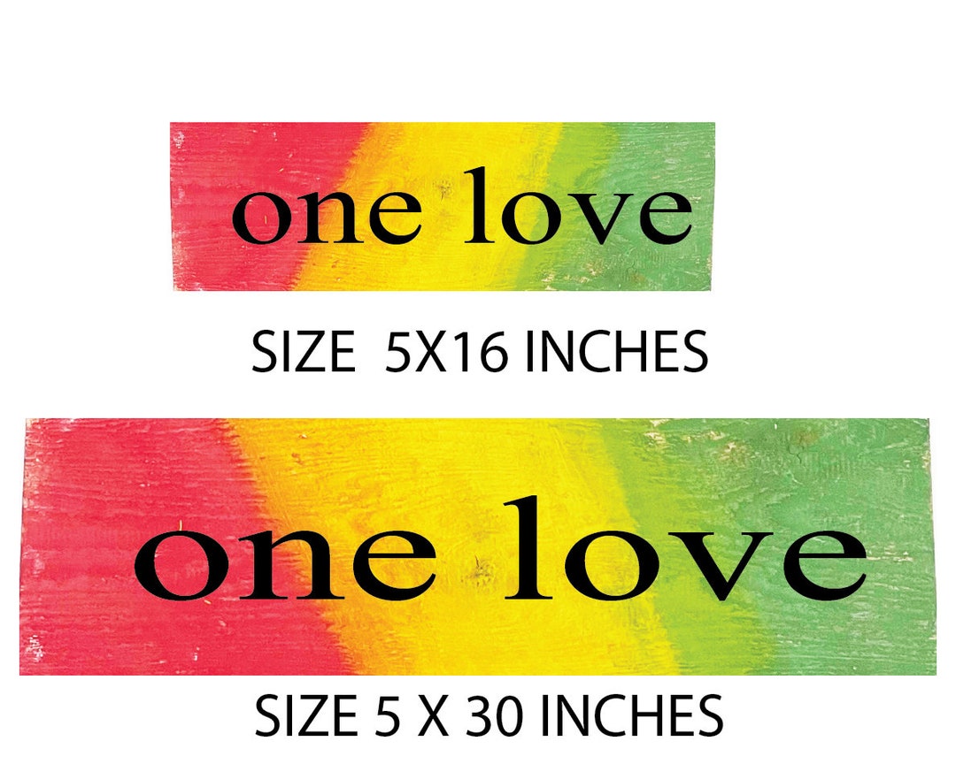 ONE LOVE Sign ~reggae Sign, Reclaimed Wood, Rasta Colors Sign,jamaica ...