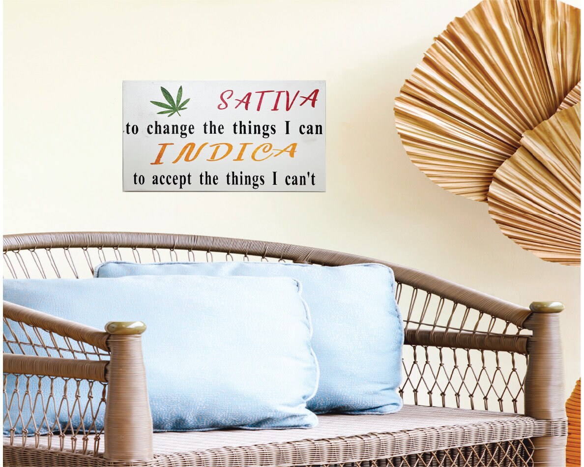 Wood Sign sativa or Indica 420 Weed Wood Signmarijuana Home - Etsy