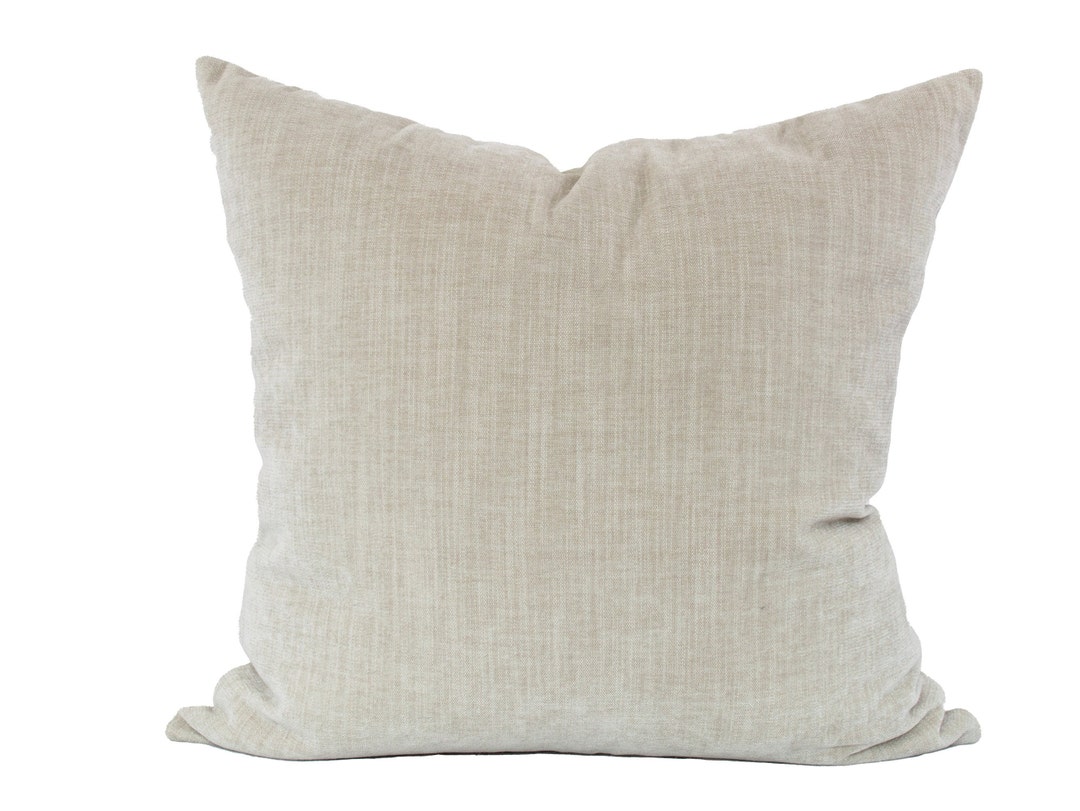 Gray Beige Washed Velvet Pillow Cover / Greige Throw Pillow / - Etsy