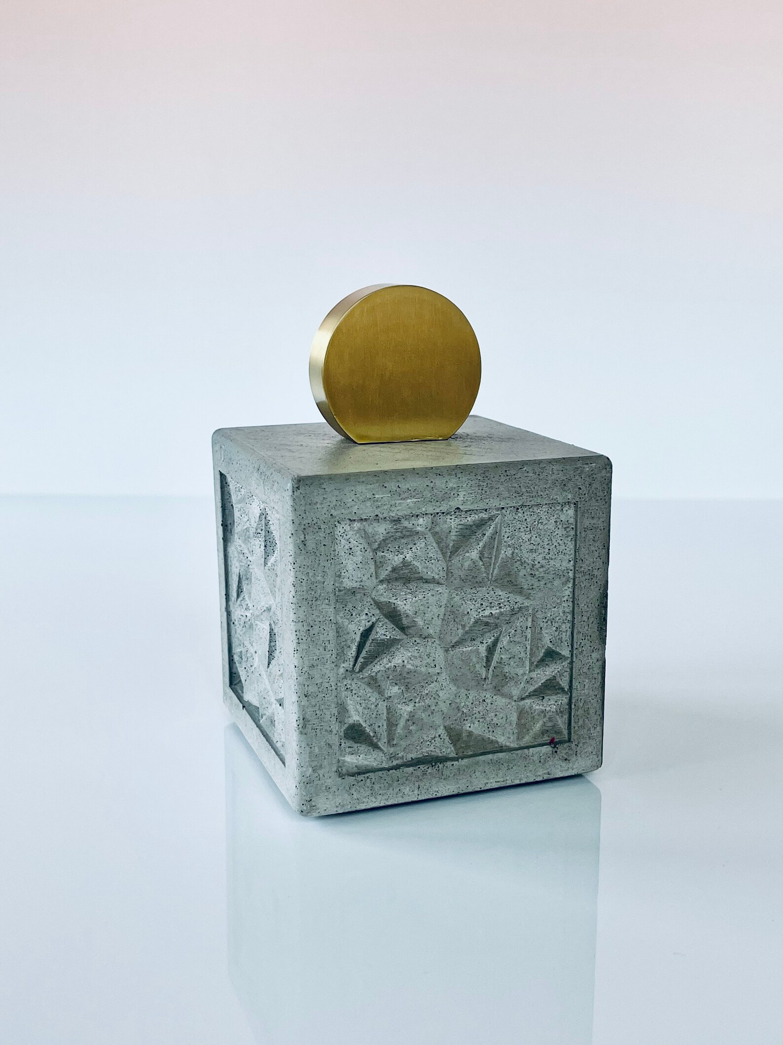 Luxe Concrete Paperweight With Brass Pull - Etsy