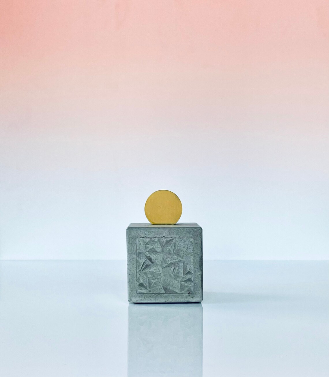 Luxe Concrete Paperweight With Brass Pull - Etsy