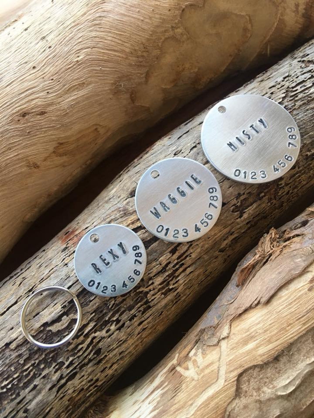 Hand Stamped Aluminum Pet Tag: Custom Dog Cat ID Tag Personalised ...