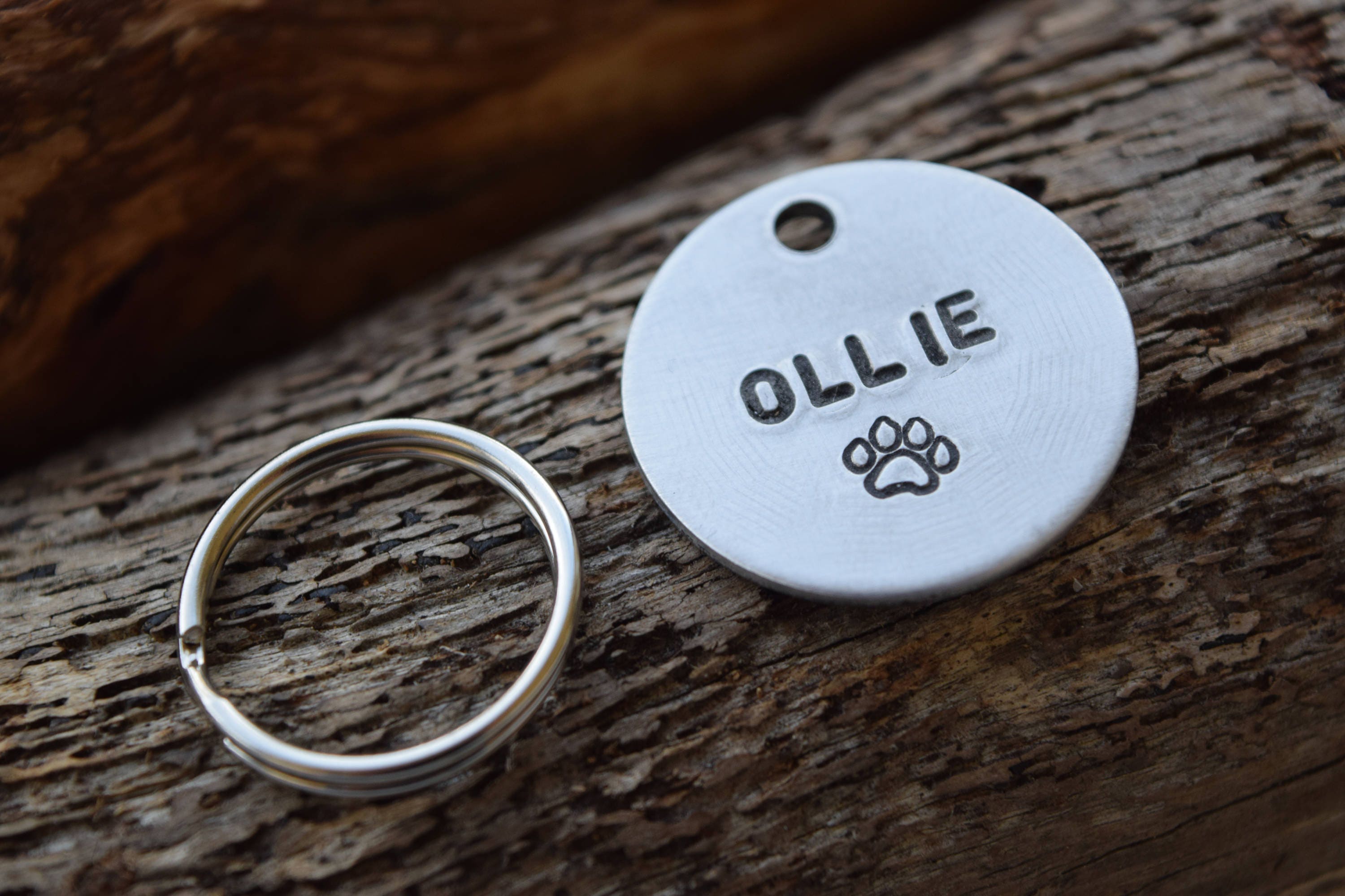 Hand Stamped Aluminum Pet Tag: Custom Design & Number Personalised ...