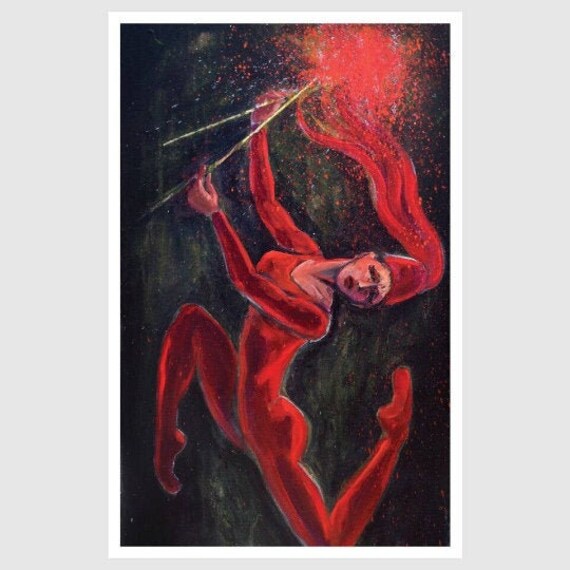 Zozobra Fire Dancer Art Print by Artist Sean Wells // Dancing | Etsy