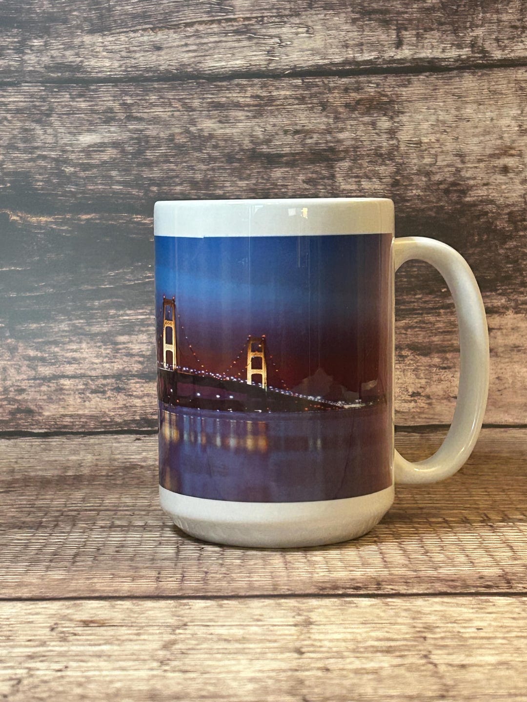 15 Oz. "mackinaw Bridge" Mug - Etsy