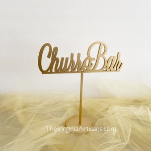 Churro Bar Table Sign - Churro Bar Sign - Laser Cut Churro Bar Sign ...