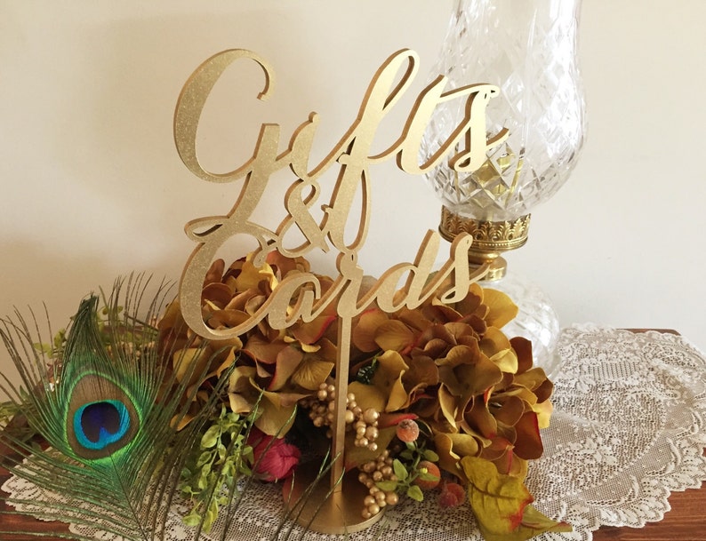 Gifts and Cards Sign - Party Signage - Gold, Silver or DIY - Laser Cut ...