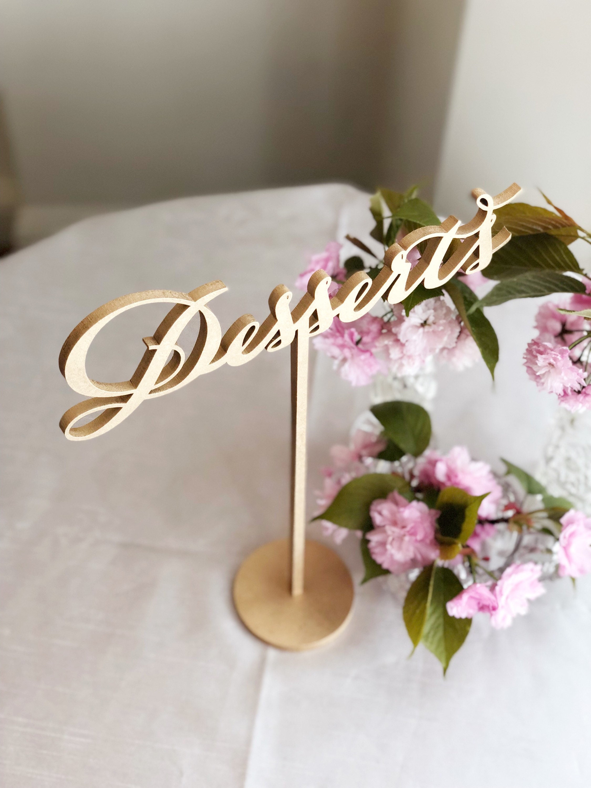 Desserts Table Sign - Desserts Sign - Laser Cut Desserts Sign ...