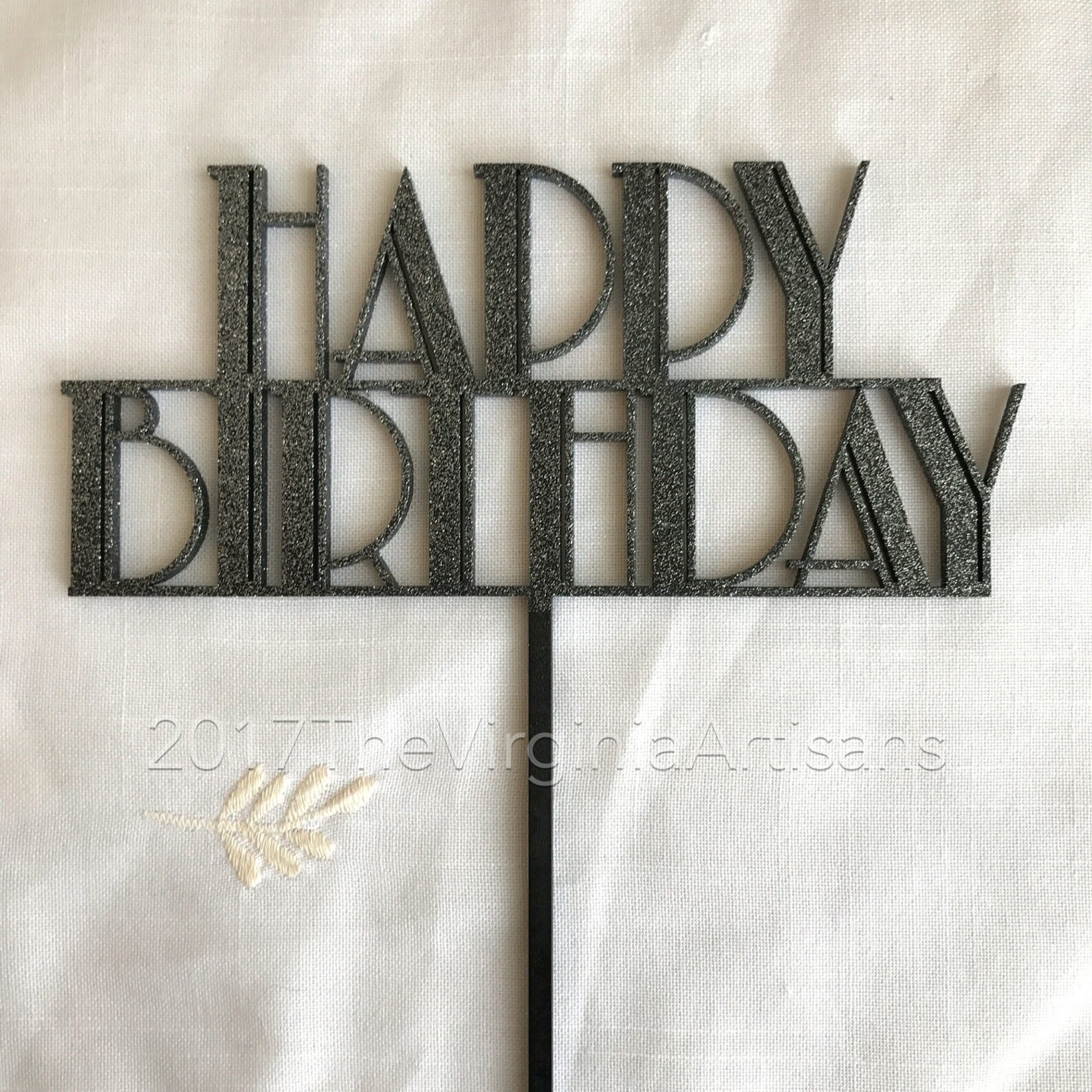 Happy Birthday Cake Topper - Art Deco Cake Topper - Great Gatsby Style ...
