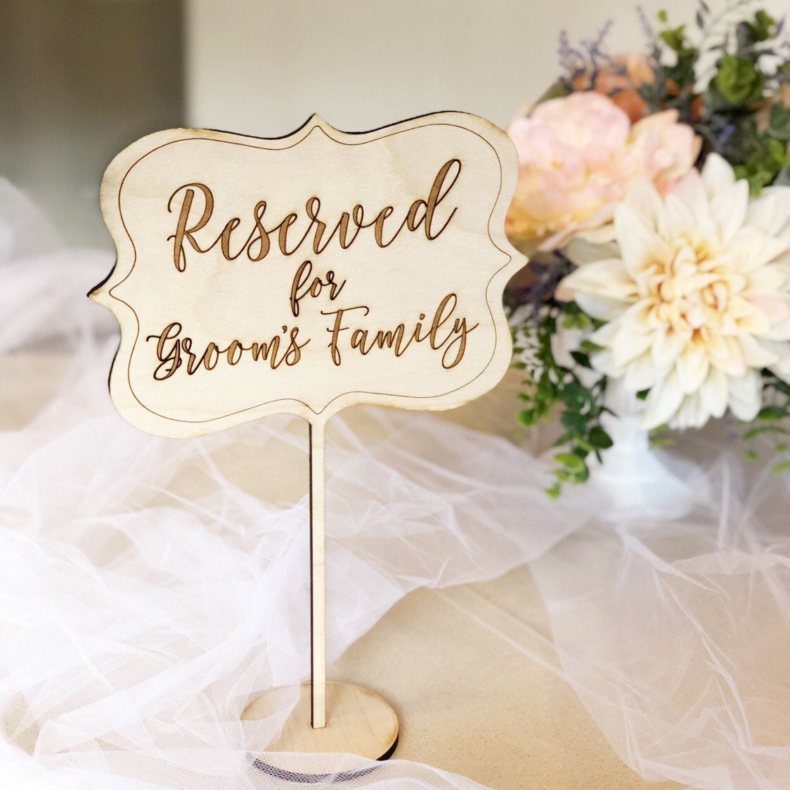 Reserved for Groom's Family Table Sign - Rustic Wedding Table Signs ...