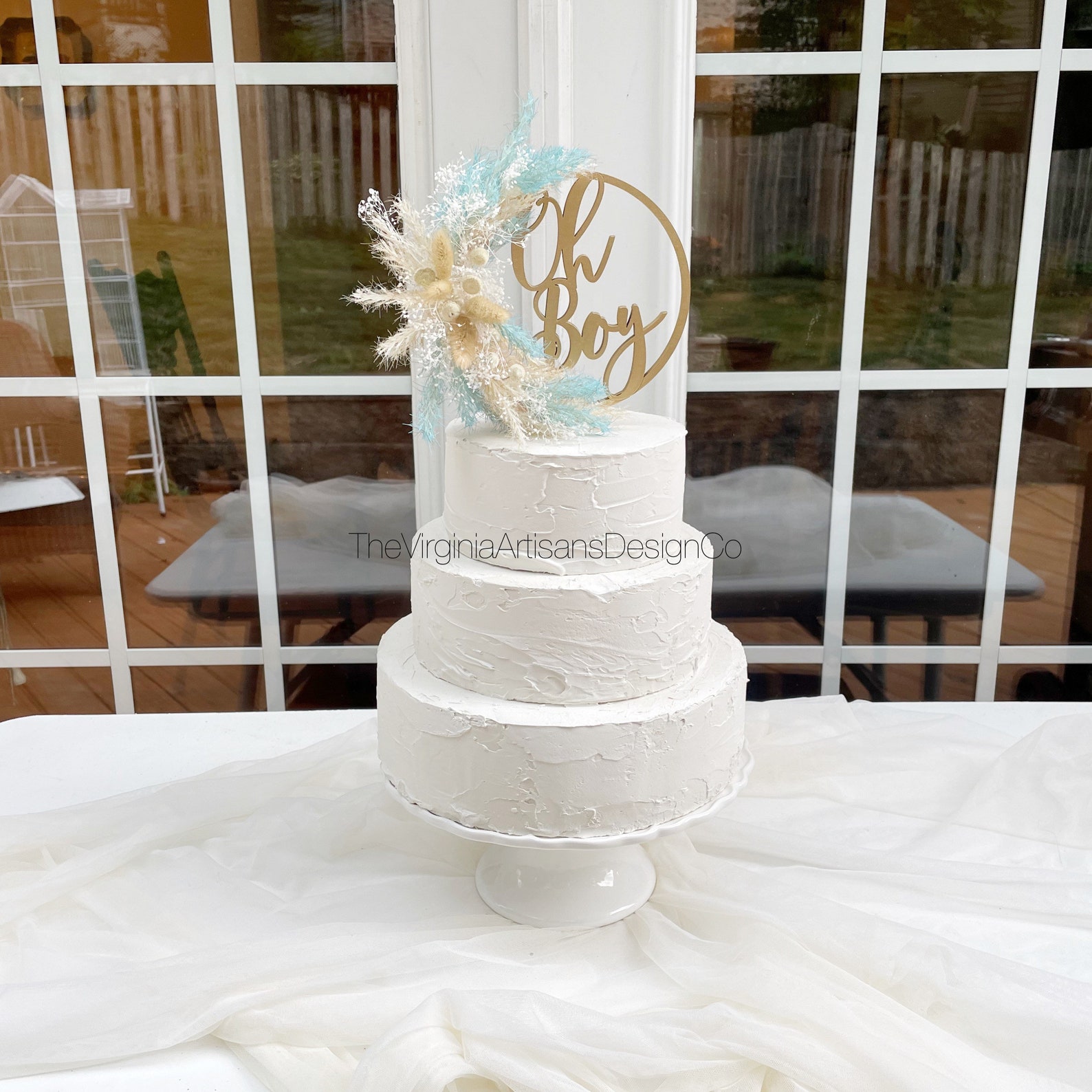 Oh Boy Hoop Dried Flowers Cake Topper - Dried Flowers Cake Topper. Boho ...