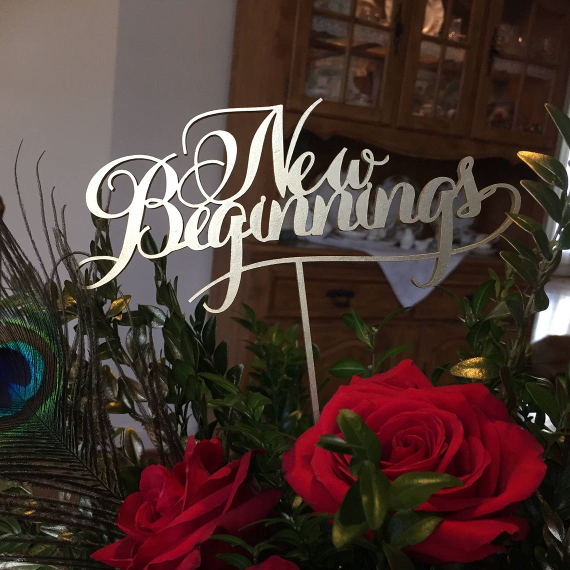 New Beginnings Sign New Year Decor Gold or Silver | Etsy