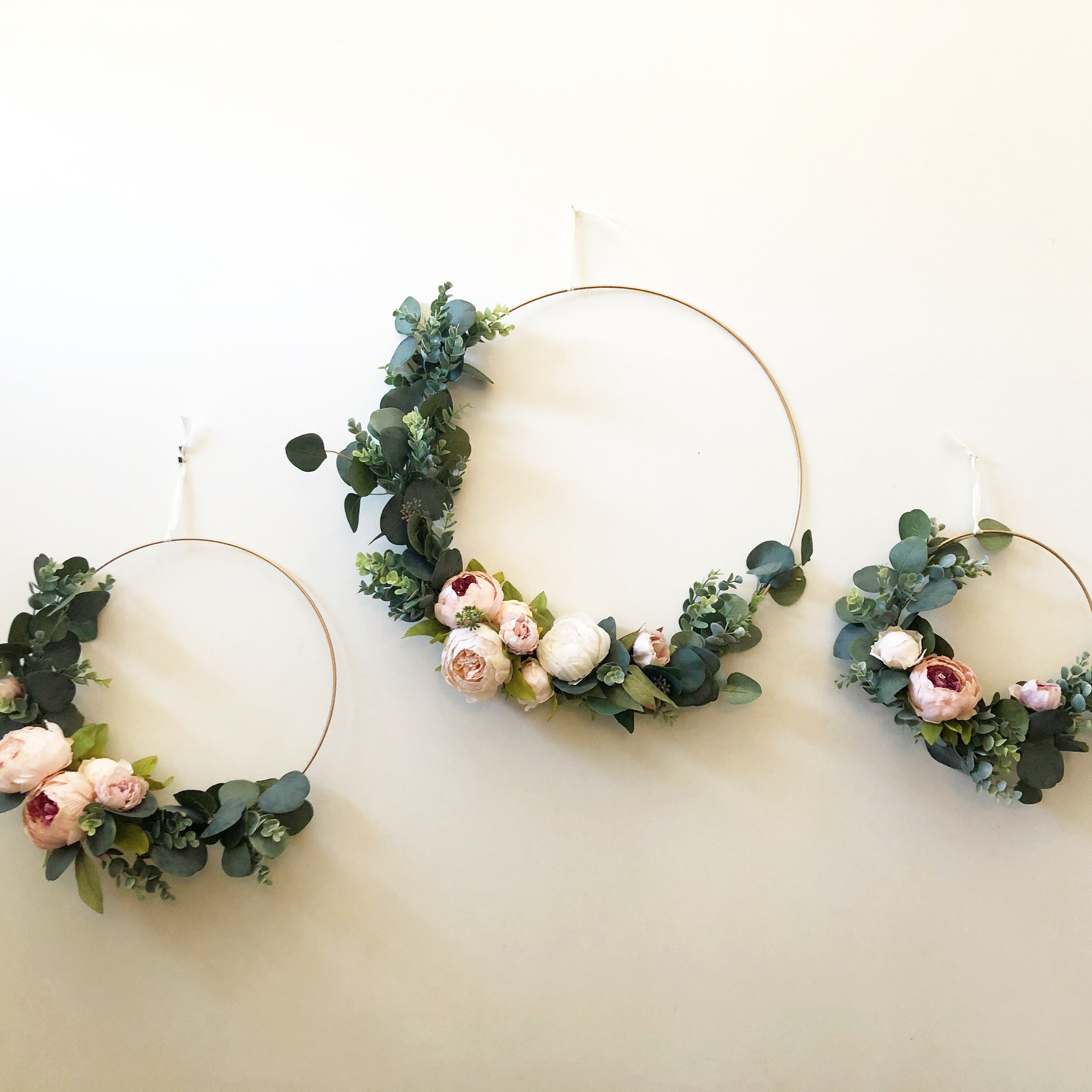 Set of 3 Nursery Floral Hoop Wreaths 19 14 | Etsy